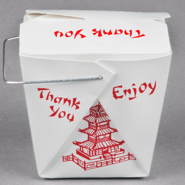 Fold-Pak 32WHPAGODM 32 oz. Pagoda Chinese / Asian Paper Take-Out ...