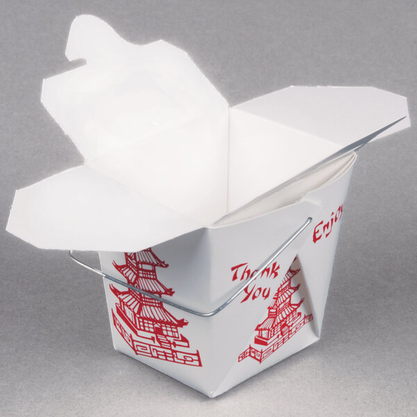 Fold-Pak 32WHPAGODM 32 oz. Pagoda Chinese / Asian Paper Take-Out ...