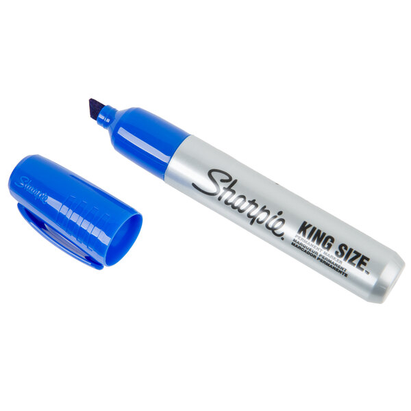 Sharpie 15003 King Size Blue Chisel Tip Permanent Marker - 12/Pack
