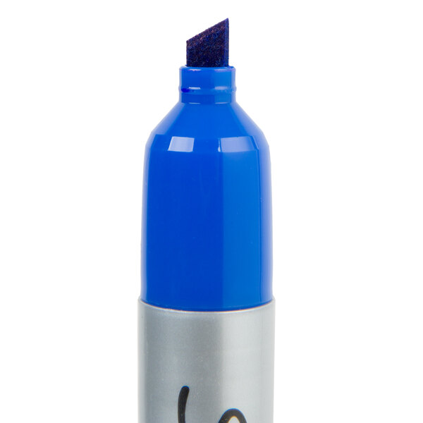 Sharpie 15003 King Size Blue Chisel Tip Permanent Marker - 12/Pack