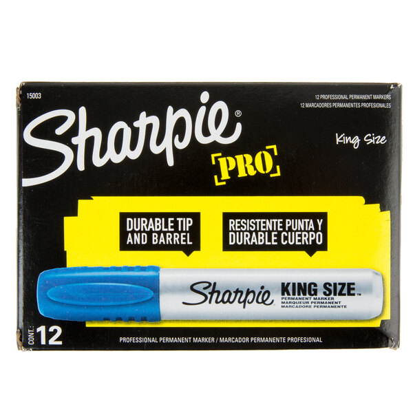 Sharpie 15003 King Size Blue Chisel Tip Permanent Marker - 12/Pack