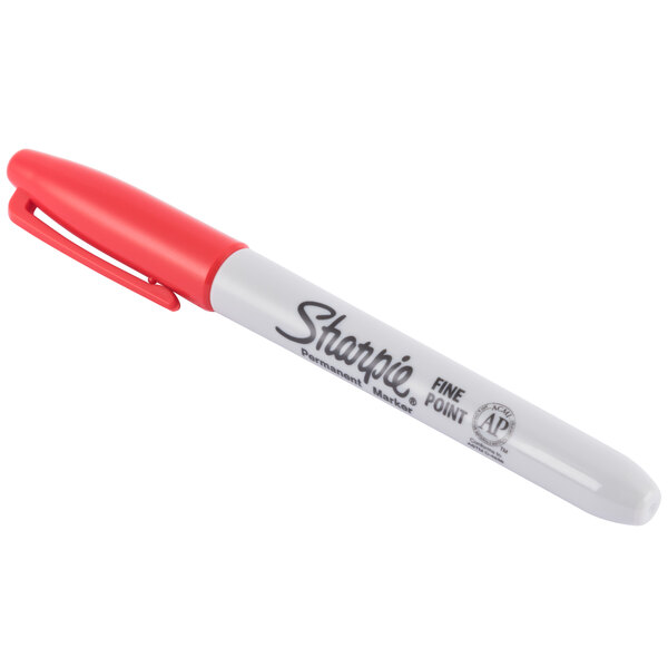 Sharpie 1920937 Red Fine Point Permanent Marker - 36/Box
