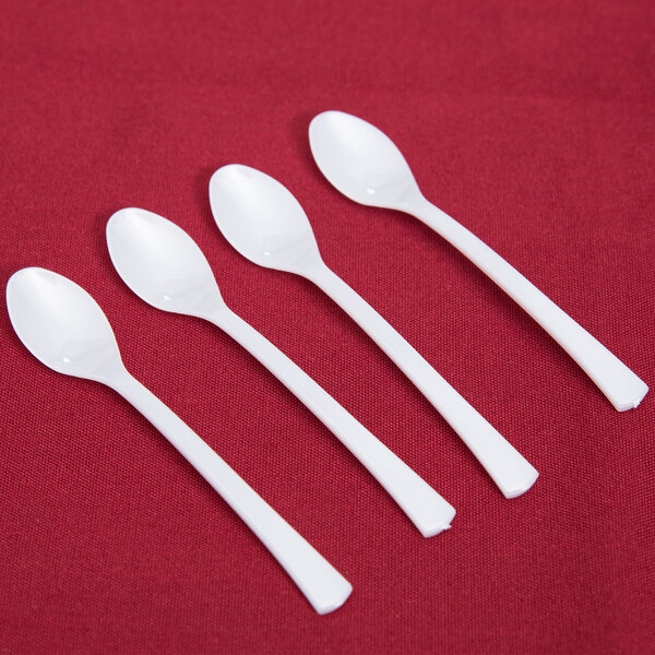Fineline Tiny Temptations 6501-WH 4" Tiny Tasters White Plastic Tasting ...