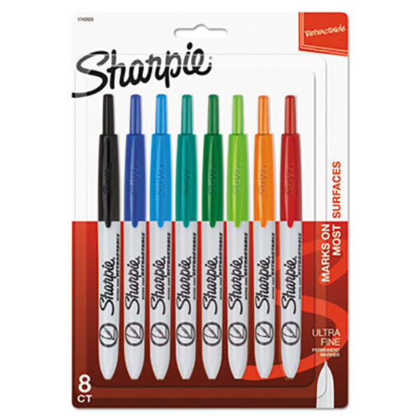 Sharpie 1742025 Assorted Colors Ultra Fine Point Retractable Permanent ...