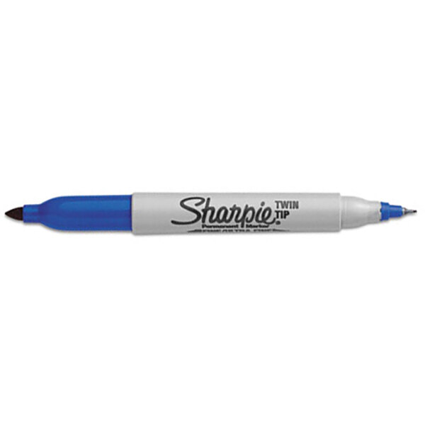 Sharpie 32003 Twin-Tip Blue Fine and Ultra-Fine Point Permanent Marker ...