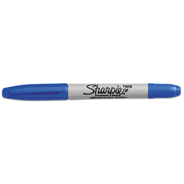 Sharpie 32003 Twin-Tip Blue Fine and Ultra-Fine Point Permanent Marker ...