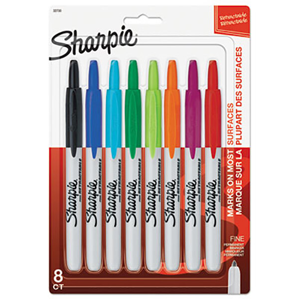 Sharpie 32730PP Assorted Colors Fine Point Retractable Permanent Marker ...