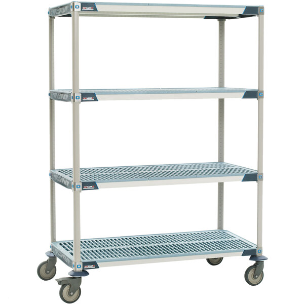 Metro X566BGX3 MetroMax i Open Grid Shelf Cart with Rubber Casters - 24 ...