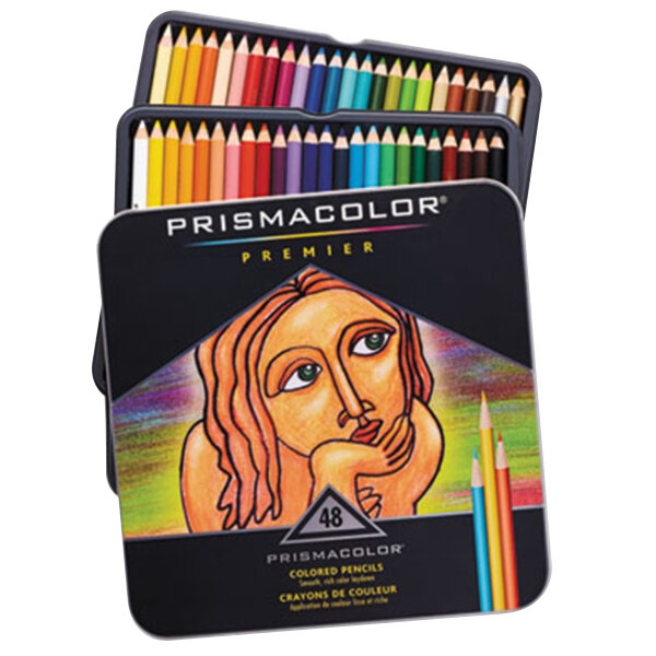 Prismacolor 3598THT Premier 48 Assorted Woodcase Barrel 3mm Soft Core ...