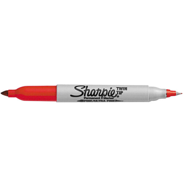 Sharpie 32002 Twin-Tip Red Fine and Ultra-Fine Point Permanent Marker ...