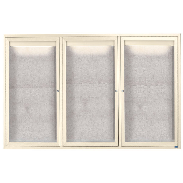 Aarco ODCC4872-3RIIV 48" x 72" Enclosed Hinged Locking 3 Door Powder ...