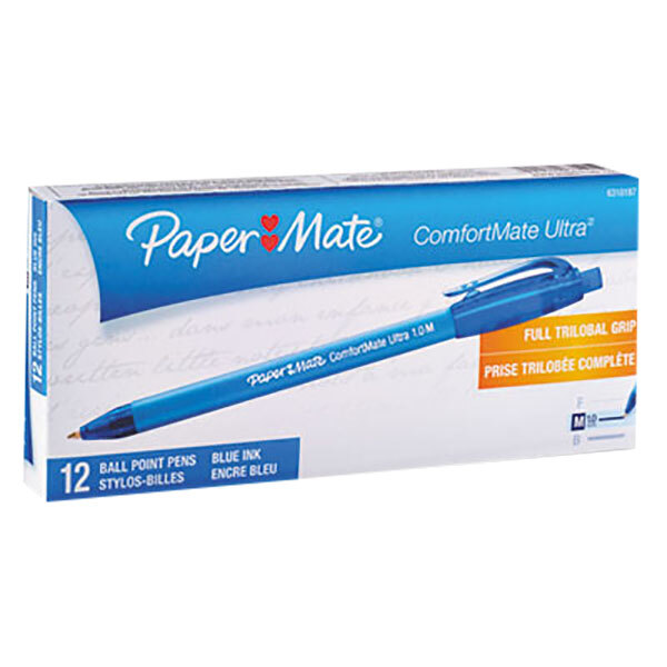 Paper Mate 6310187 ComfortMate Ultra RT Blue Ink with Blue Barrel 1mm ...