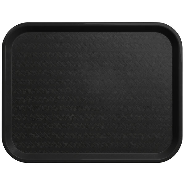 Carlisle CT141803 Cafe 14" x 18" Black Standard Plastic Fast Food Tray