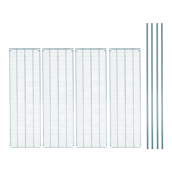 Regency 18" x 42" NSF Green Epoxy 4-Shelf Kit with 74" Posts