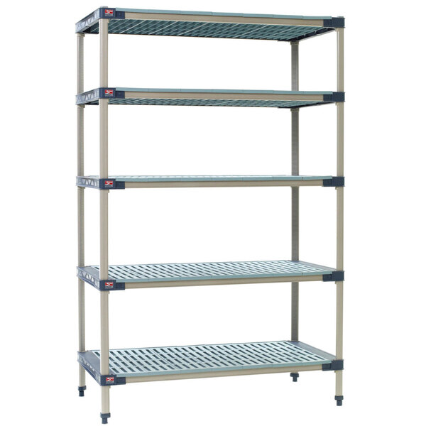 Metro 5X367G4 MetroMax 4 Grid 5-Shelf Stationary Shelving Unit - 18" x ...