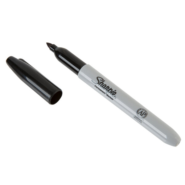 Sharpie 1927432 Extreme Black Fine Point Permanent Marker - 12/Pack