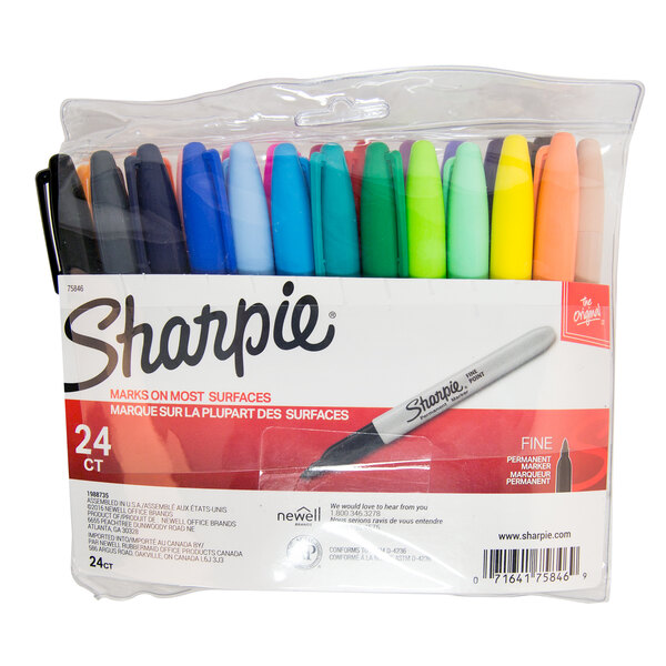 Sharpie 75846 Assorted 24-Color Fine Point Permanent Marker Set