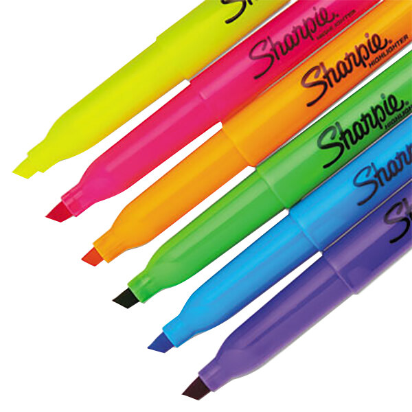 Sharpie 27145 Accent Assorted 6-Color Chisel Tip Pocket Style Highlighter