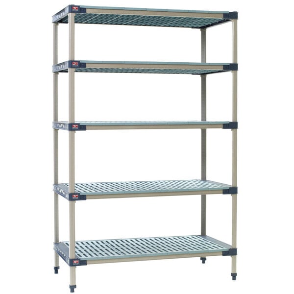 Metro 5X357G4 MetroMax 4 Grid 5-Shelf Stationary Shelving Unit - 18" x ...