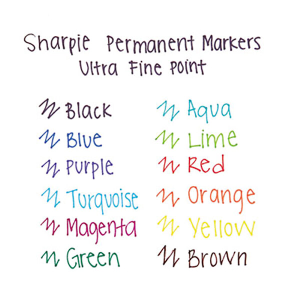 Sharpie 37003 Blue Ultra-Fine Point Permanent Marker - 12/Pack