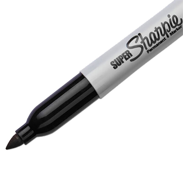 Sharpie 33666PP Super Black Fine Point Permanent Marker - 6/Pack