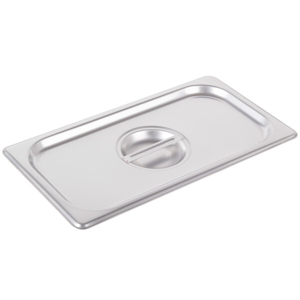 Choice 1/3 Size Stainless Steel Solid Steam Table / Hotel Pan Cover