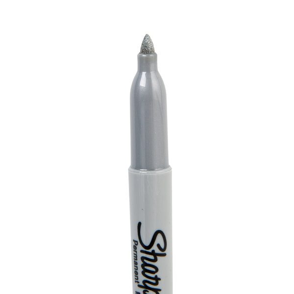 Sharpie 39100 Metallic Silver Bullet Tip Permanent Marker - 12/Pack