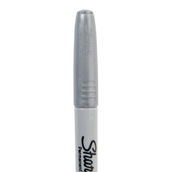 Sharpie 39100 Metallic Silver Bullet Tip Permanent Marker - 12/Pack