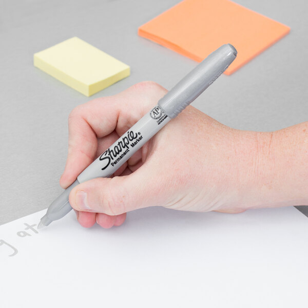 Sharpie 39100 Metallic Silver Bullet Tip Permanent Marker - 12/Pack