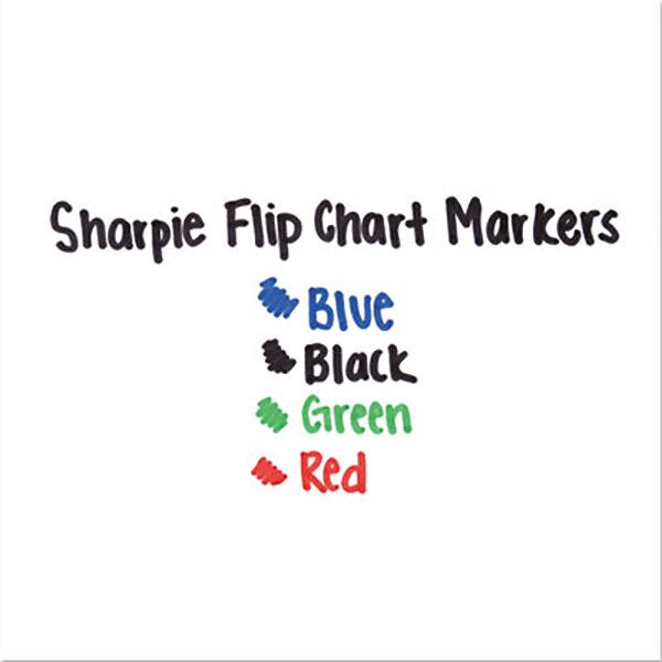Sharpie 22474 Assorted 4-Color Bullet Tip Flip Chart Marker Set