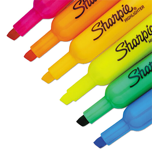 Sharpie 25053 Accent Assorted 6-Color Chisel Tip Tank Style Highlighter ...