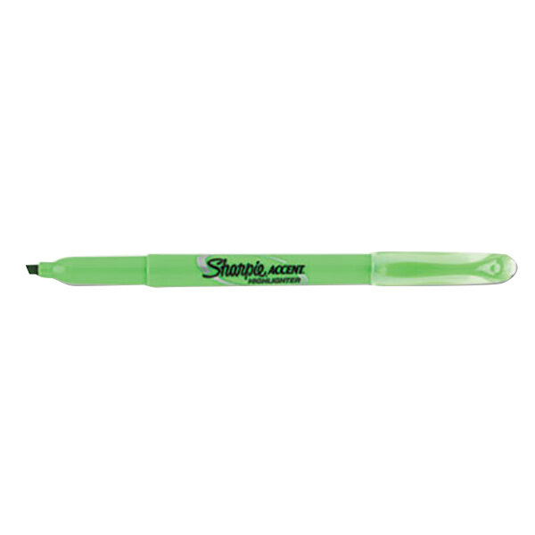 Sharpie 27026 Accent Fluorescent Green Chisel Tip Pocket Style ...