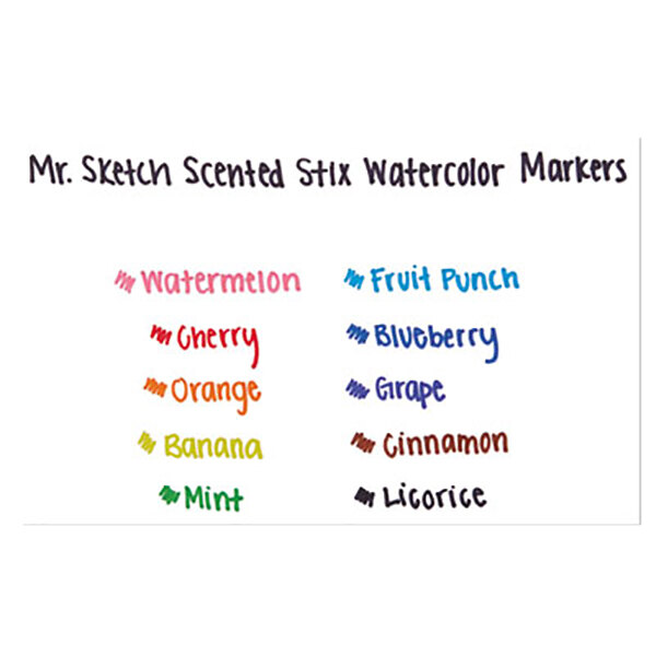 Mr. Sketch 1905313 Scented Stix Assorted 10-Color Fine Point Scented ...