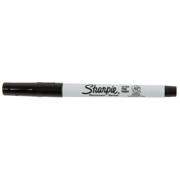 Sharpie 37001 Black Ultra-Fine Point Permanent Marker - 12/Pack