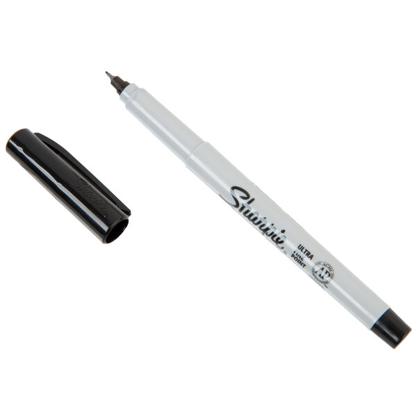 Sharpie 37001 Black Ultra-Fine Point Permanent Marker - 12/Pack