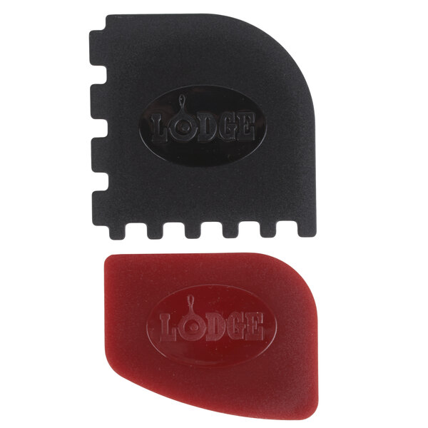 Lodge SCRAPERCOMBO Red Pan Scraper and Black Grill Scraper - 2/Set