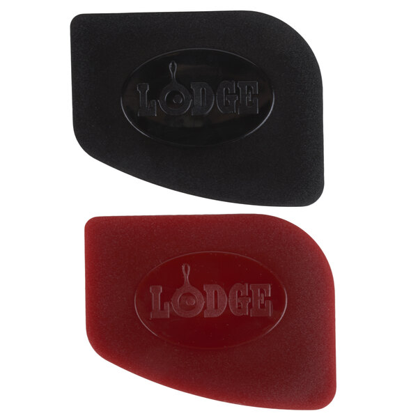 Lodge SCRAPERPK Red / Black Polycarbonate Pan Scraper - 2/Set
