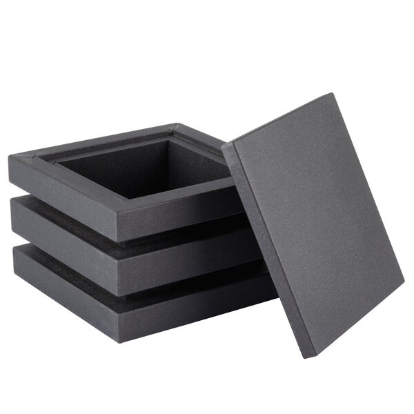 Vollrath V904600 Cubic 9" Black Wooden Stackable Support Cube Riser