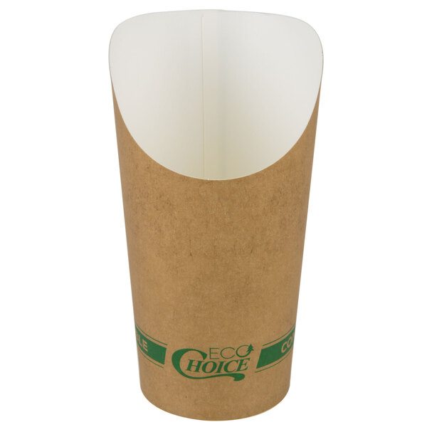 EcoChoice Large 16 oz. Kraft Compostable Paper Scoop Cup - 50/Pack