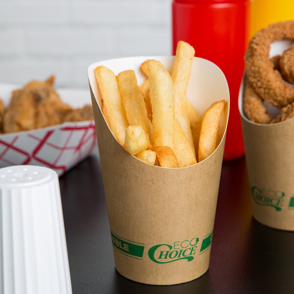 EcoChoice Medium 5.5 oz. Kraft Compostable Paper Scoop Cup - 50/Pack