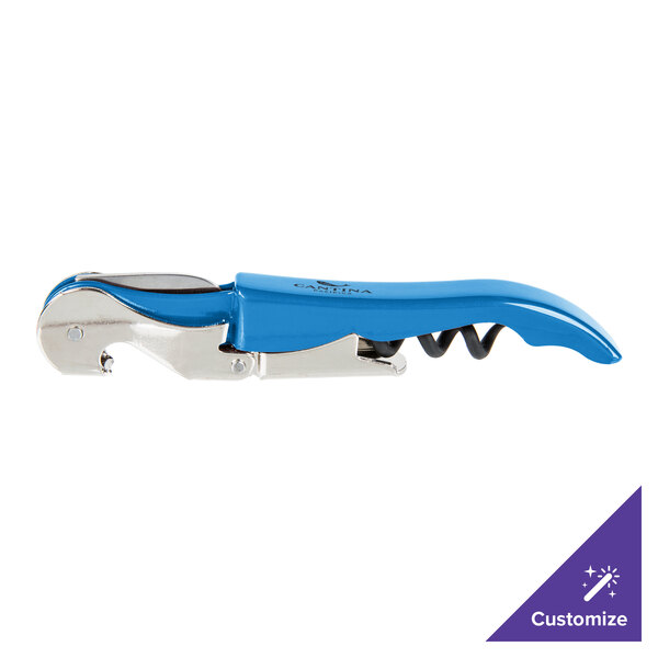 Pulltap's Original Customizable Waiter's Corkscrew with Electric Blue Handle 5100-09