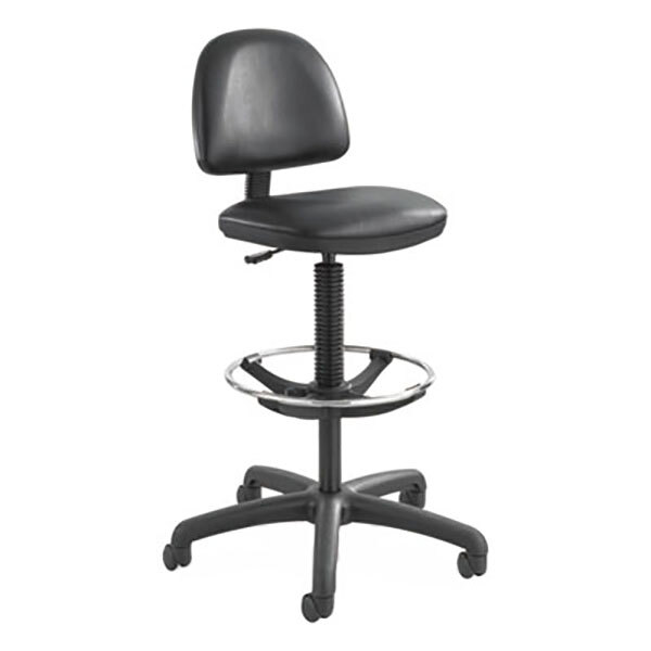 Safco 3406BL Precision Black Vinyl Extended Height Swivel Stool
