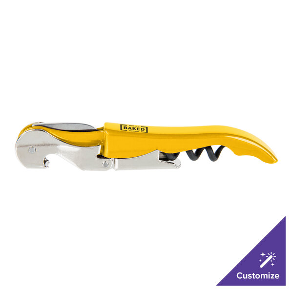 Pulltap's Original Customizable Waiter's Corkscrew with Yellow Handle ...