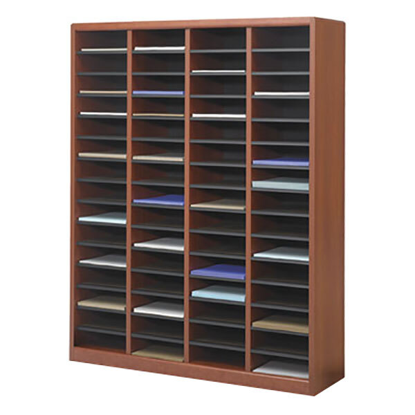 Safco 9331CY E-Z Stor Cherry 60-Section Wood / Fiberboard File ...