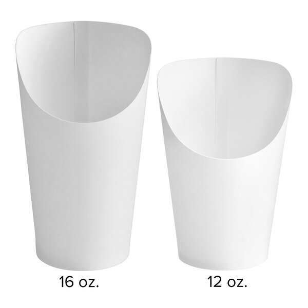 Choice Medium 12 oz. White Paper Scoop Cup - 50/Pack