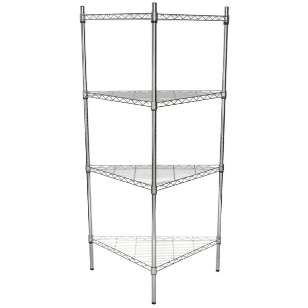 Regency 24" NSF Chrome Triangle 4-Shelf Kit with 64" Posts