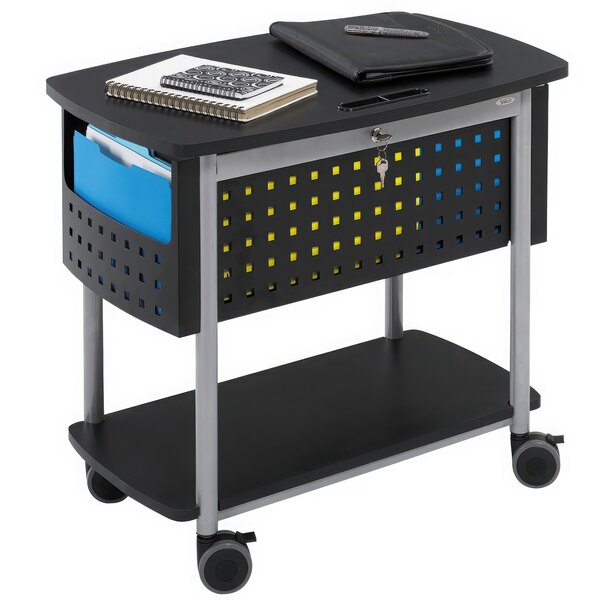 Safco 5370BL Scoot 29 3/4" x 18 3/4" x 27" Black / Silver File Cart