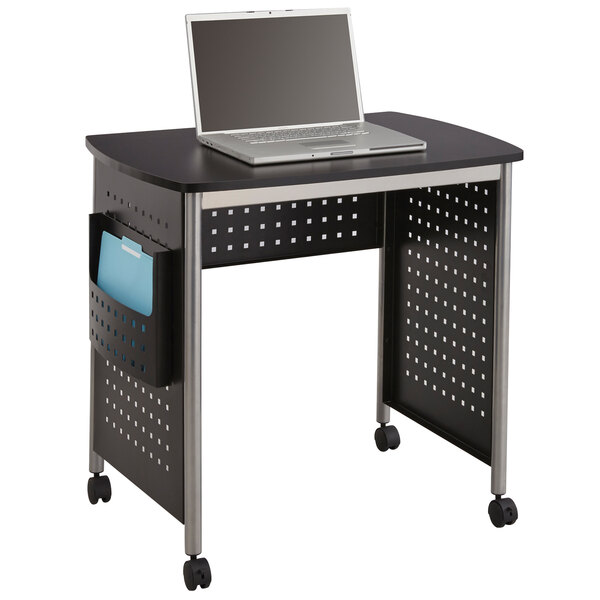 Safco 1907BL Scoot Black/Silver Mobile Computer Desk