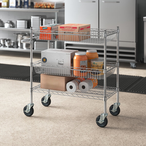 Regency 18" x 41 3/4" Shelving Cart with 2 Baskets