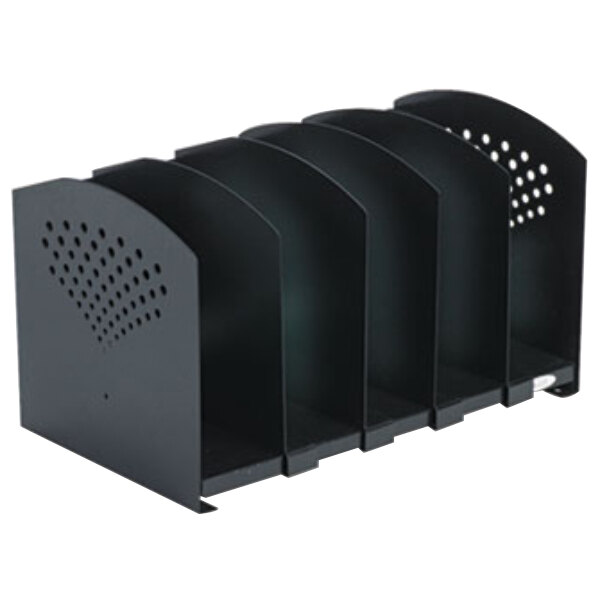 Safco 3116BL 15 1/4" x 9" x 9 1/4" Black 5 Section Adjustable Steel ...